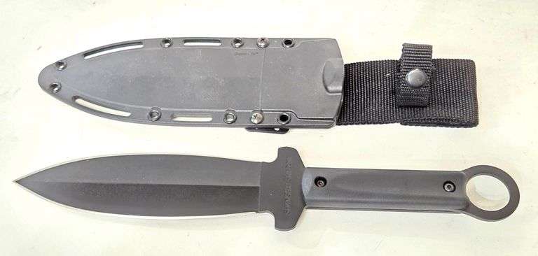 Cold Steel Shanghai Shadow Knife w Sheath - Black And Gold Auctions