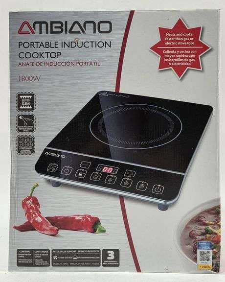 New Ambiano Portable Induction Cooktop - Black And Gold Auctions