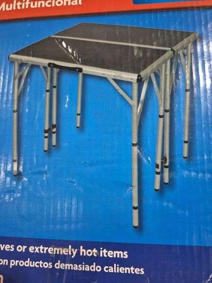 Good Sam Multi-Purpose Camping Table - Black And Gold Auctions