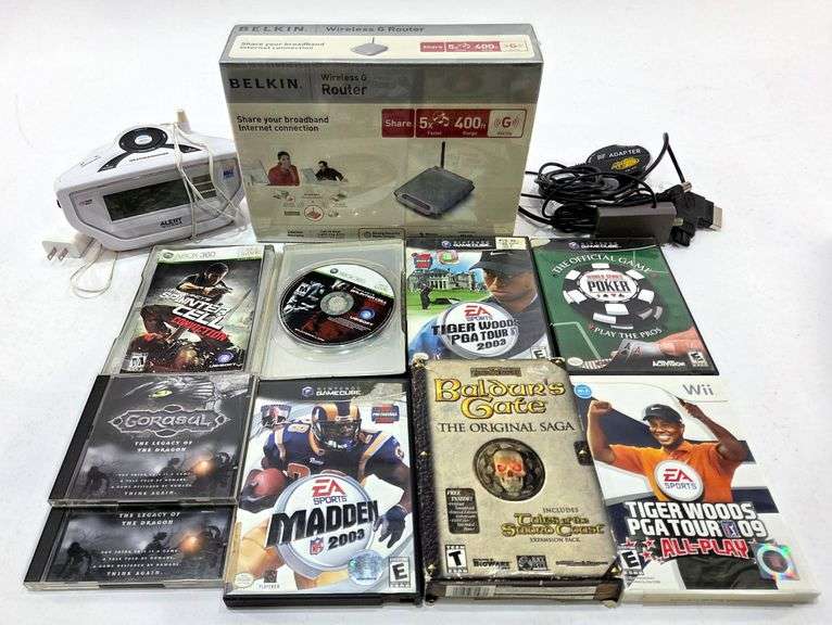 XBOX 360 Game, Nintendo GameCube Games, New Wireless Router, Alarm ...