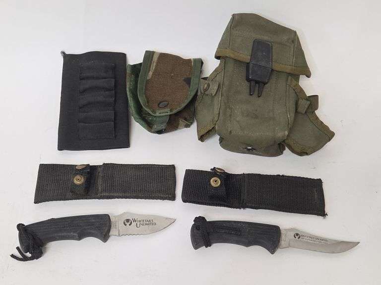 (2) White Tails Unlimited Imperial Ireland Stainless Steel Fixed Blade ...