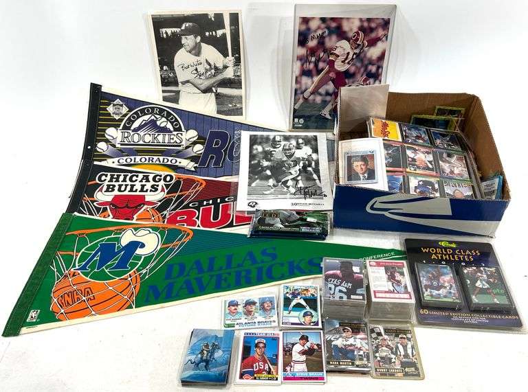 Large Assortment of Vintage Sport Cards & Memorabilia - Black And Gold ...