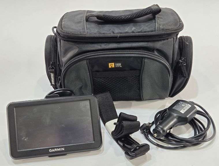 Garmin GPS Navigation Device w Charger & Case - Black And Gold Auctions