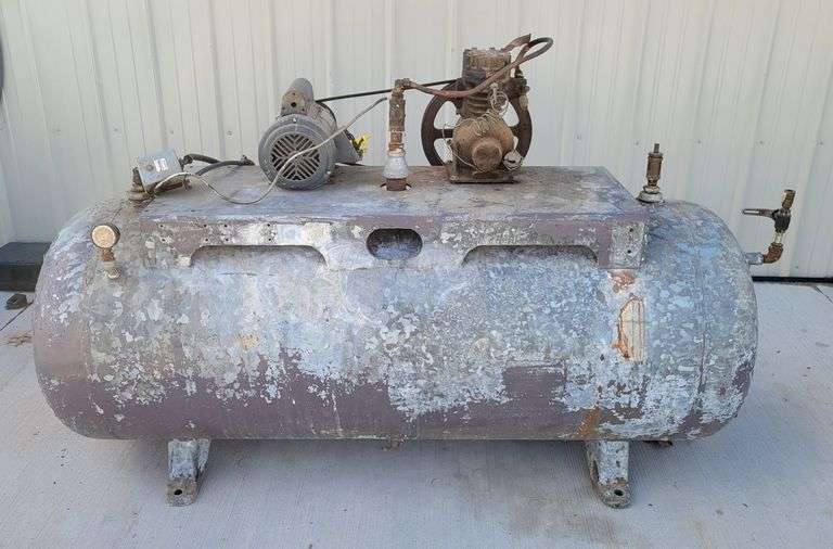 Large VTG Belt Driven Air Compressor W/15Hp Ajax Motor - Black And Gold ...
