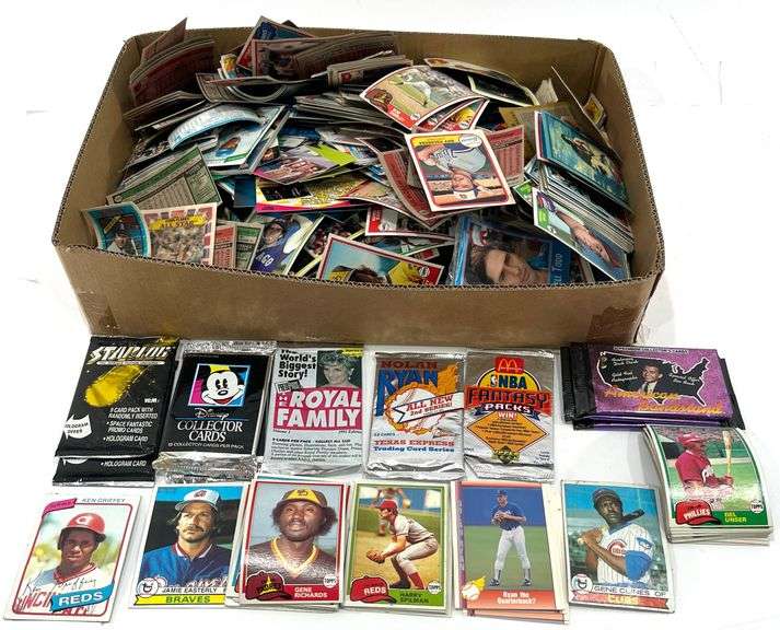 Large Assortment of Vintage Baseball Cards w/ Sealed Variety Packs ...