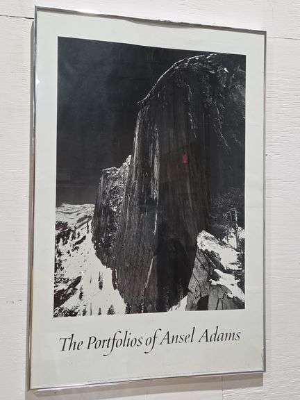 Framed Poster Of "The Portfolios of Ansel Adams" - Black And Gold Auctions