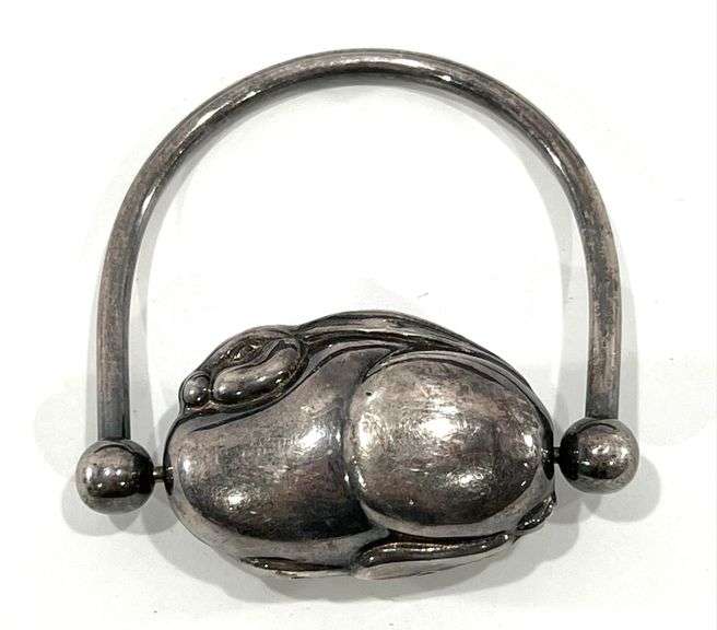 Vintage Silver Plated Bunny Baby Rattle - 3” - Black And Gold Auctions