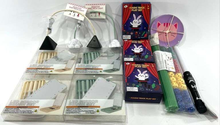 Bundle of New Toys / LED Mirror Sets / Neck Lights - Black And Gold ...