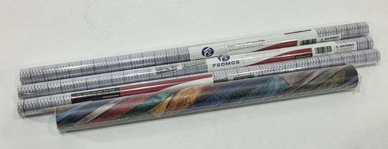 (3) New Rolls of Static Cling Window Film & (1) New Roll of Stained ...