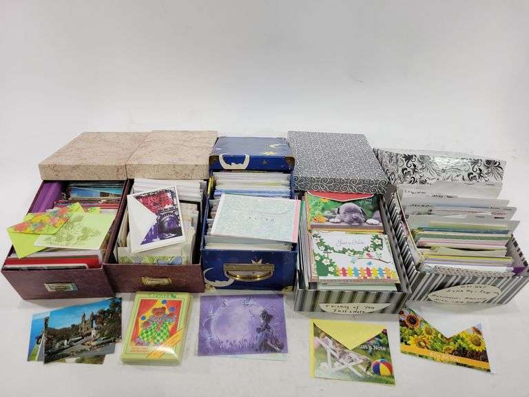 (5) Boxes Full of Greeting Cards & Postcards - Black And Gold Auctions