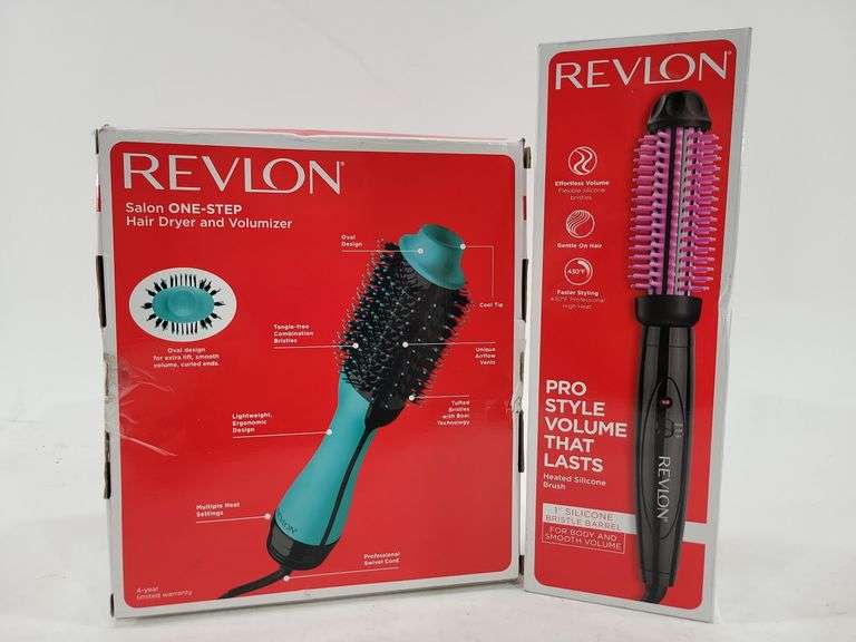 (2) New Revlon Electronic Tools: Heated Brush & Dryer/Volumizer - Black ...