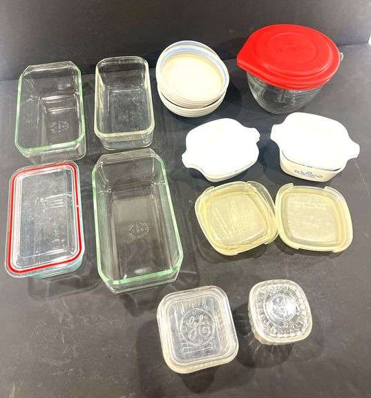 Glass Food Storage Containers: Pyrex, Corning Ware, Anchor Hocking & More - Black And Gold Auctions