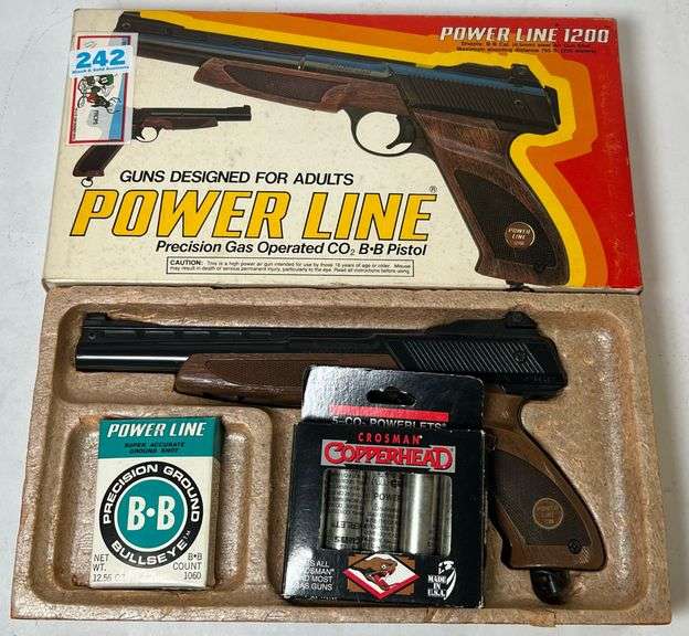 Power Line 1200 Precision Gas Operated CO-2 BB Pistol - Black And Gold Auctions