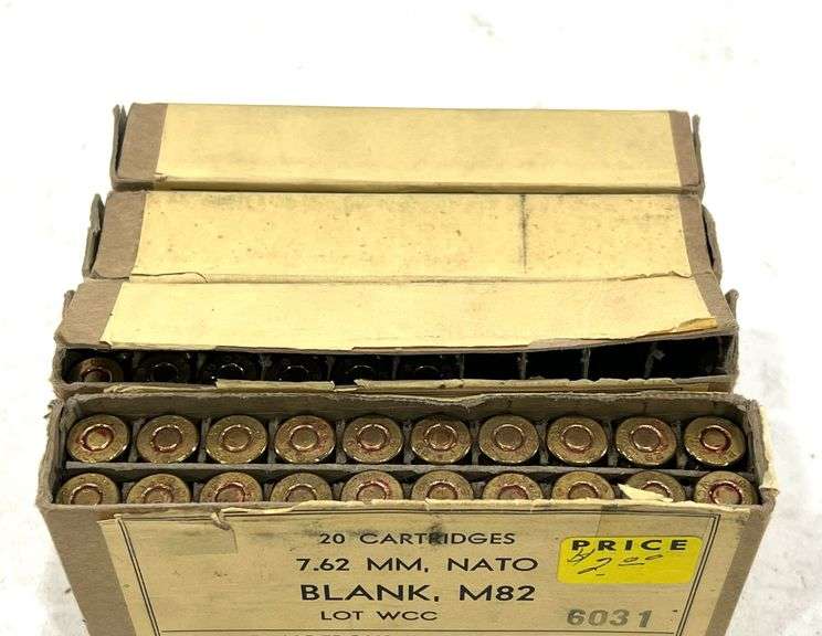 (72) Rounds of 7.62mm NATO Blank, M82 Ammo - Black And Gold Auctions