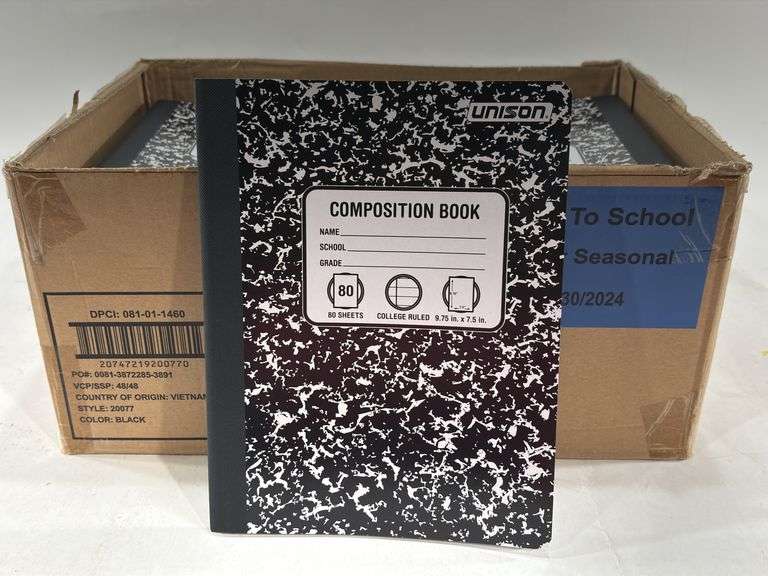 (44) NEW Unison Composition Books - Black And Gold Auctions