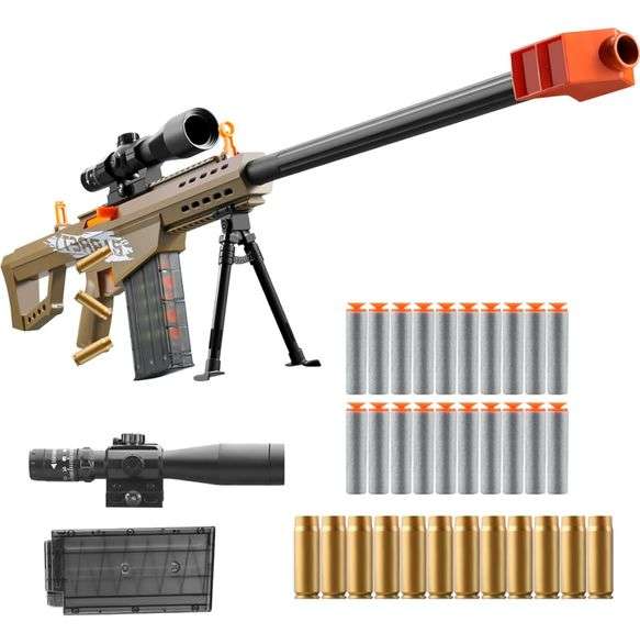 Soft Bullet Toy Sniper Rifle - Black And Gold Auctions