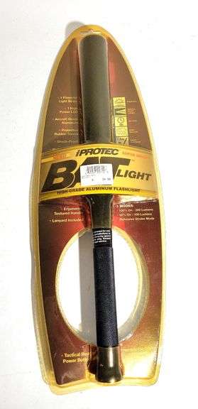 New High Grade Aluminum Bat Flashlight - Black And Gold Auctions