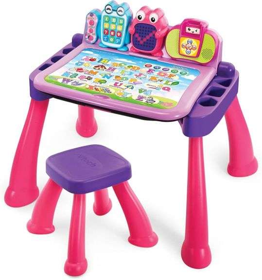 VTech Touch and Learn Activity Desk Deluxe, Pink - Black And Gold Auctions