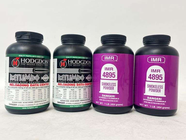 (4) Partial Jars of Smokeless Reloading Powder - Black And Gold Auctions