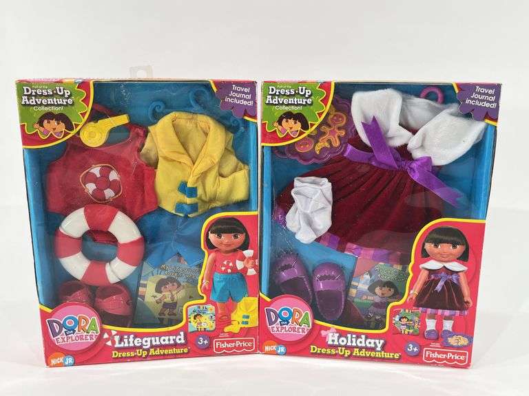 (2) New Dora Dress Up Adventures Outfit & Accessory Sets - Black And ...