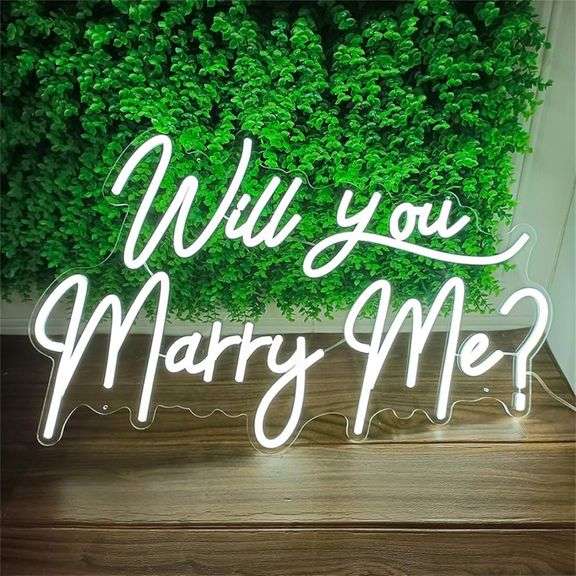 New 24” “Will You Marry Me” Neon Sign Wedding Party LED Neon Light Sign ...