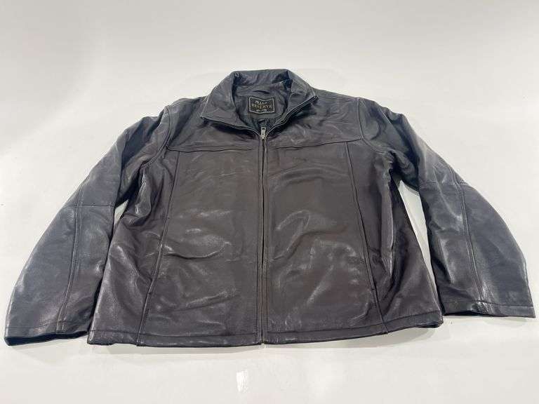 Reserve XL Black Leather Jacket - Black And Gold Auctions