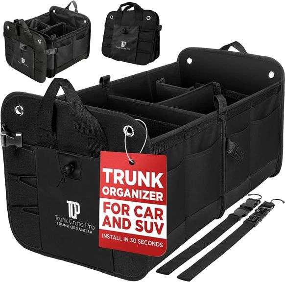 New TRUNKCRATEPRO Trunk Organizer For Car, Suv, Truck - Black And Gold ...