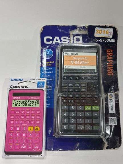 NEW Casio Graphing fx-9750GII Calculator & NEW Casio fx-260 Solar II-px ...