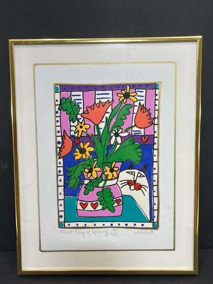 Framed First Day of Spring Artwork - Black And Gold Auctions
