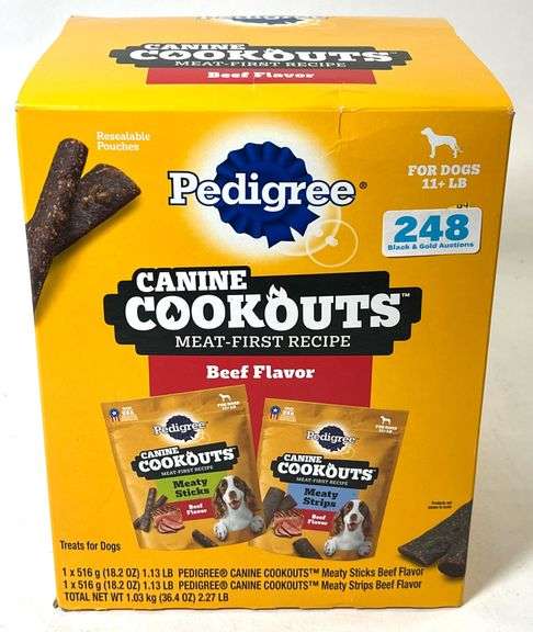 Box of Pedigree Canine Cookouts Dog Treats - Black And Gold Auctions