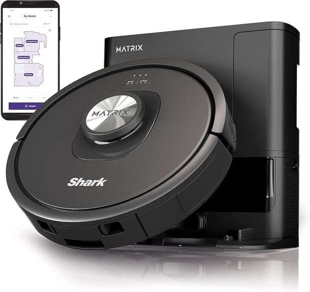 Shark RV2310AE Matrix Self-Emptying Robot Vacuum - Black And Gold Auctions