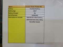 Crown SP3510-30 Order Picker Forklift - Black And Gold Auctions