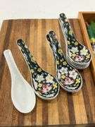 Kitchen Utensils w/ Storage & Wooden Chopping Block - Black And Gold ...