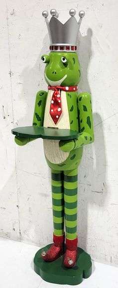 32" Frog Prince Nutcracker W/Folding Tray - Black And Gold Auctions