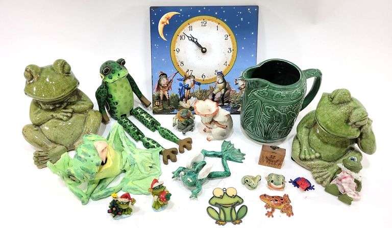 Frog Lot: Pitcher, Clock, Yard Decor, Figurines, & More - Black And ...