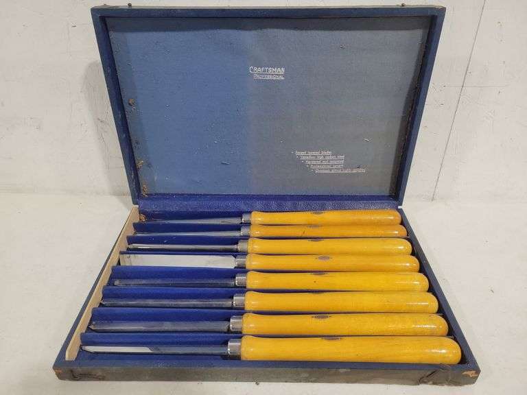 8-Piece Craftsman Professional Wood Turning Lathe Chisels W/Case ...