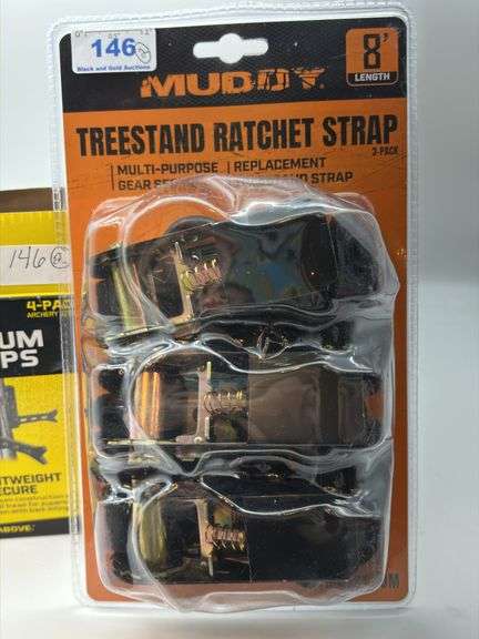 NEW Muddy Treestand Ratchet Straps & NEW Hawk Helium Steps - Black And ...