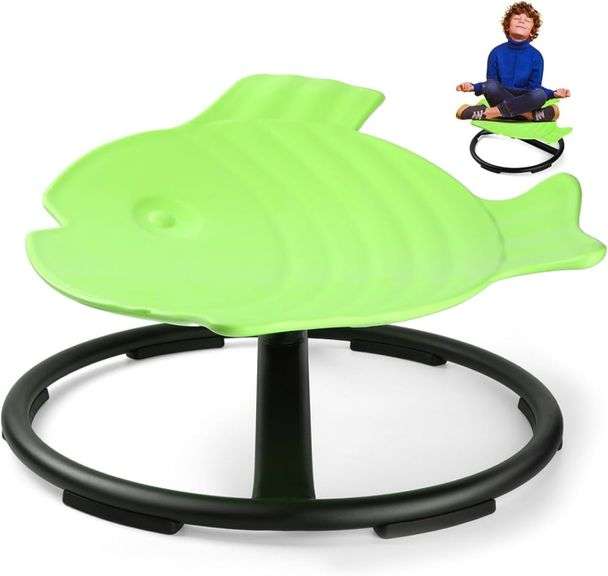New Leyndo Kids Swivel Fish Chair Sensory, Sit and Spin Chair - Black ...
