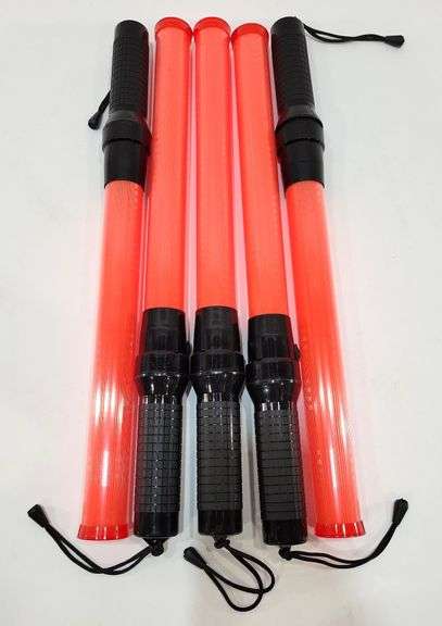 (5) New 21" Traffic Batons - Black And Gold Auctions