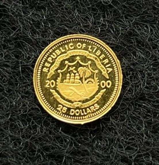 "World's Smallest Gold Coin" Limited Edition Coin - Black And Gold Auctions