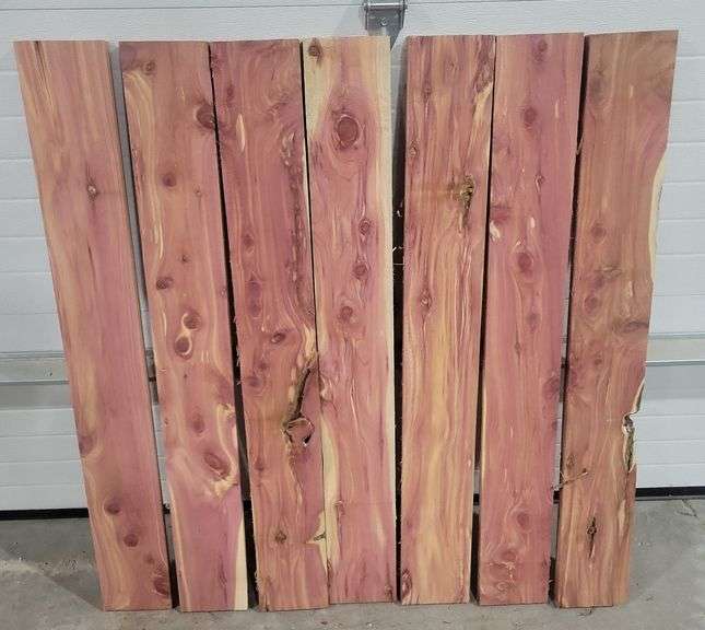 (7) Cedar Boards - Black And Gold Auctions