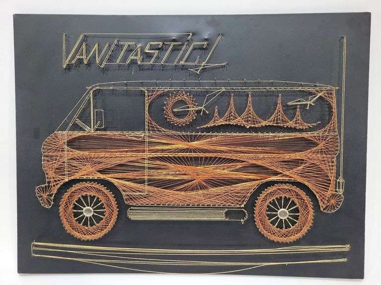 Unique Stylized Wire Art: "Van-Tastic" - Black And Gold Auctions