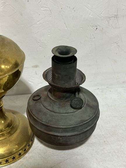 (6) Vintage Oil Lamp Bases - Black And Gold Auctions