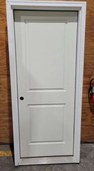 32" 2/8 R.H. Swing Solid Core Wood Exterior Door W/Jam, Brick Mold ...
