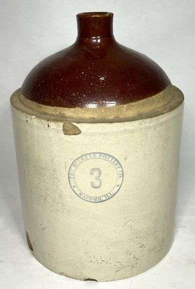 Buckeye Pottery Co 3 Gallon Stoneware Crock Jug - Black And Gold Auctions