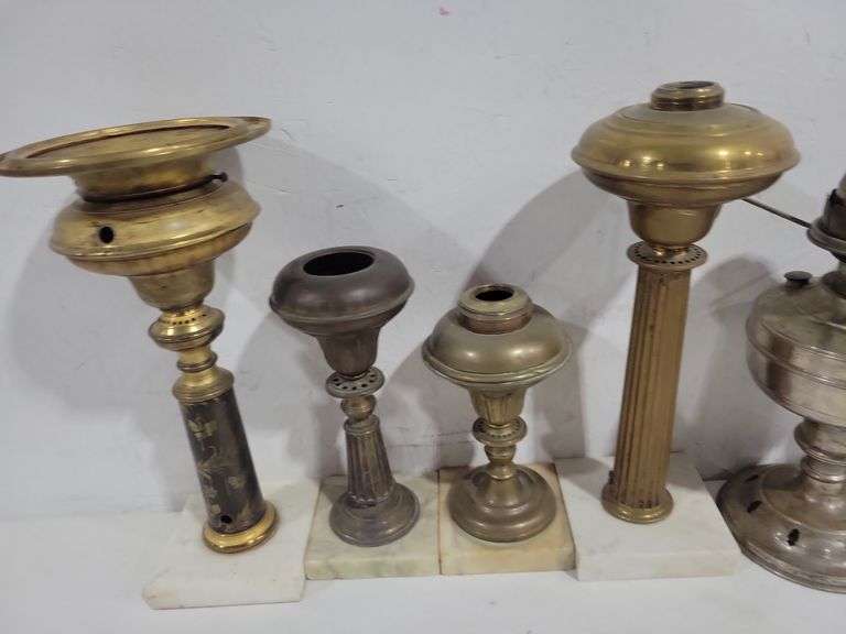 Collection Of Oil Lamp Bases - Black And Gold Auctions