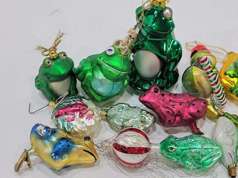 VTG Glass Frog Christmas Ornaments: Christopher Radko & More - Black ...