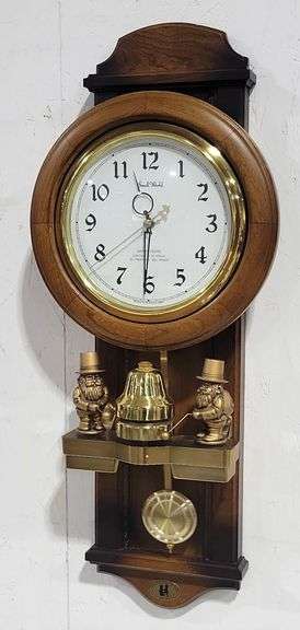 World Rhythm Happy Hours Traditional Bell Ringer Wall Clock - Black And ...