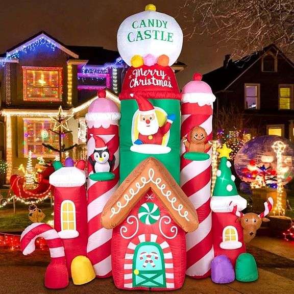 10FT Christmas Castle Inflatable - Black And Gold Auctions