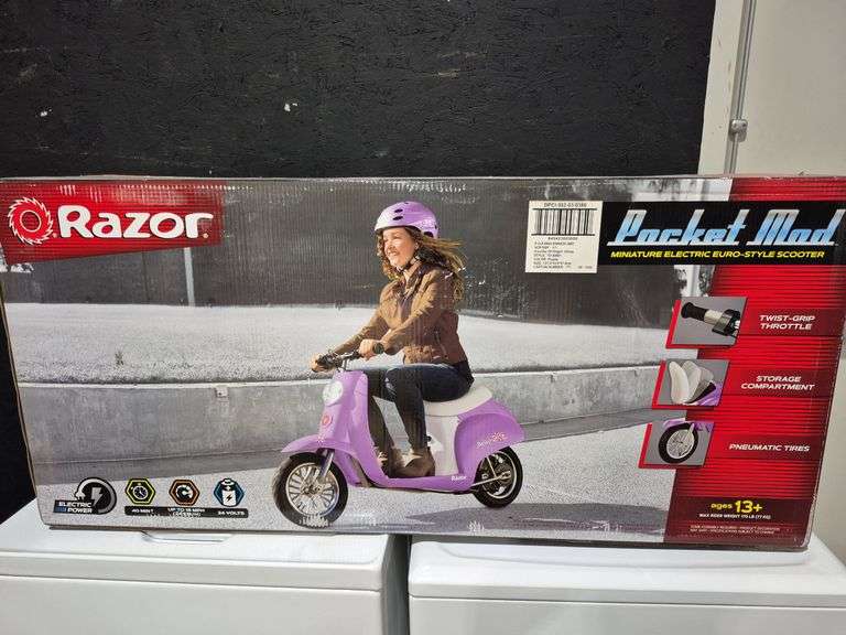 RAZOR Pocket Mod Miniature Electric Euro-Style Scooter - Black And Gold ...